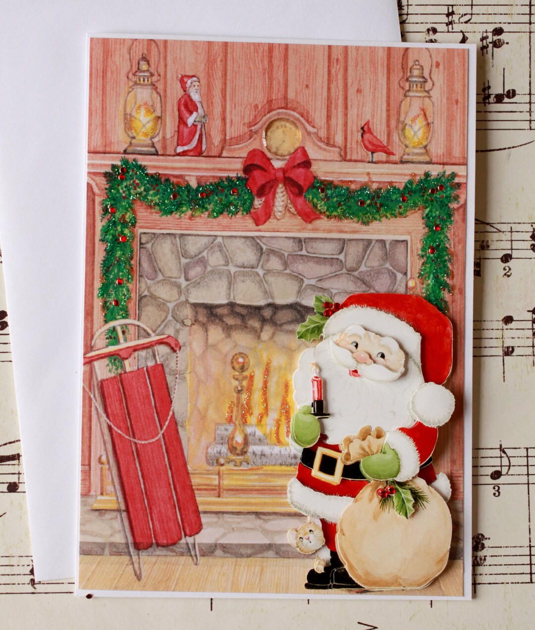 3D Santa Claus Christmas Card - Etsy