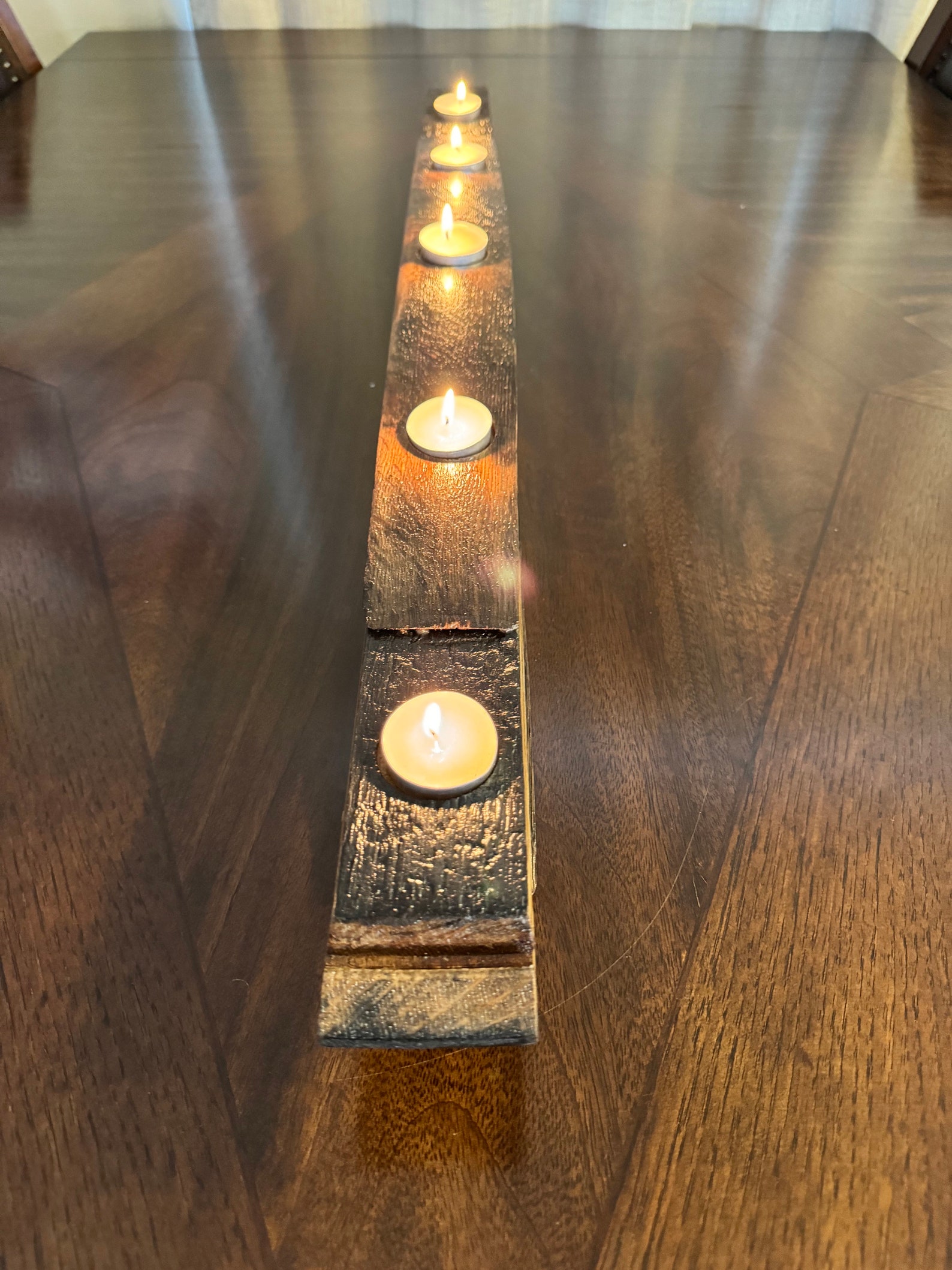 Barrel Stave Candle Holder Made With 3 Stave and Will Hold 5 Tea ...