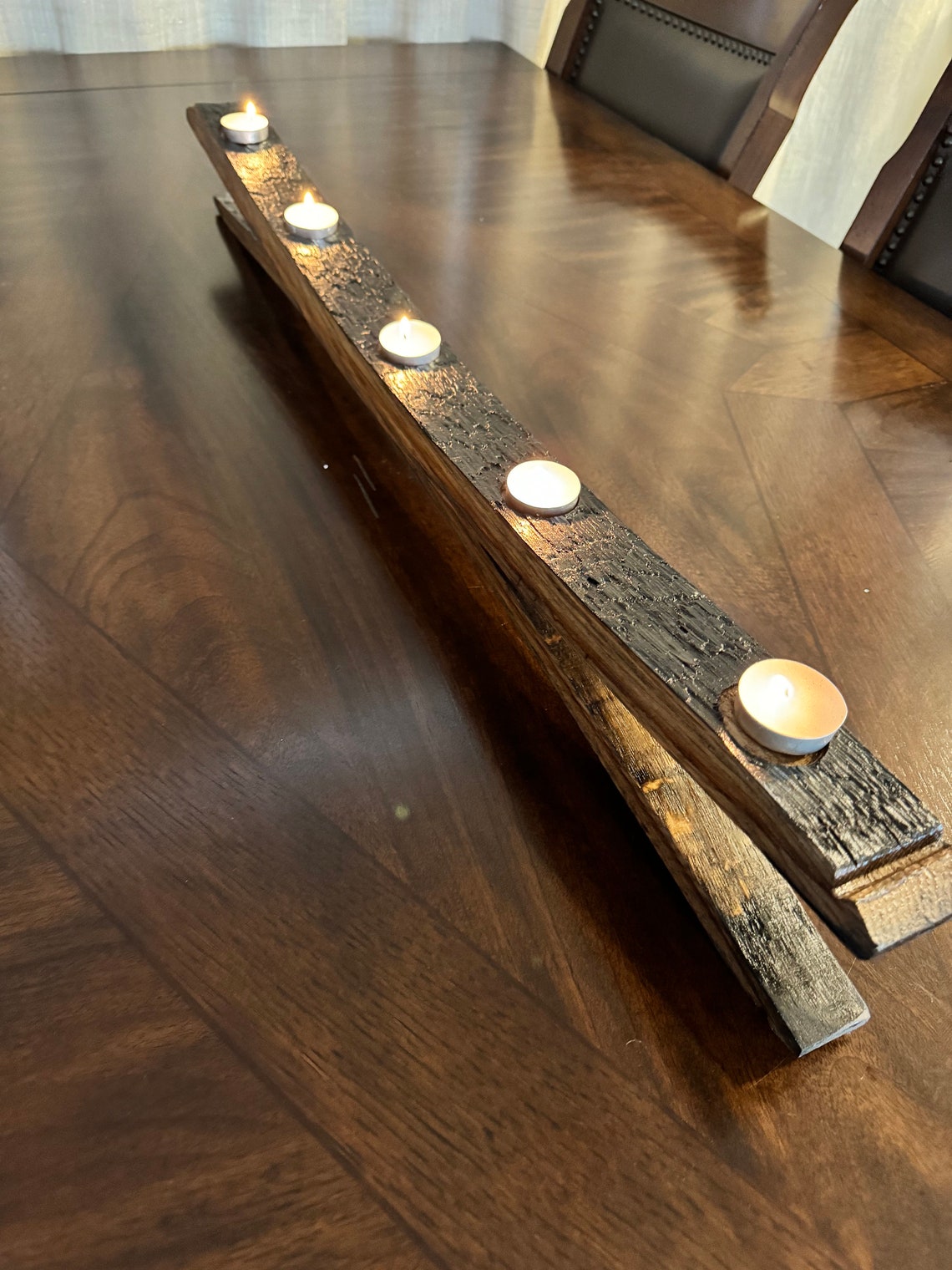 Barrel Stave Candle Holder Made With 2 Staves and Will Hold 5 Tea ...