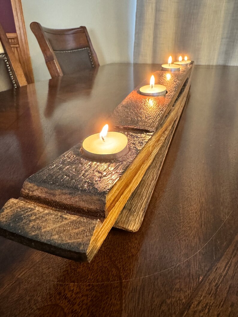 Barrel Stave Candle Holder Made With 3 Stave and Will Hold 5 Tea ...