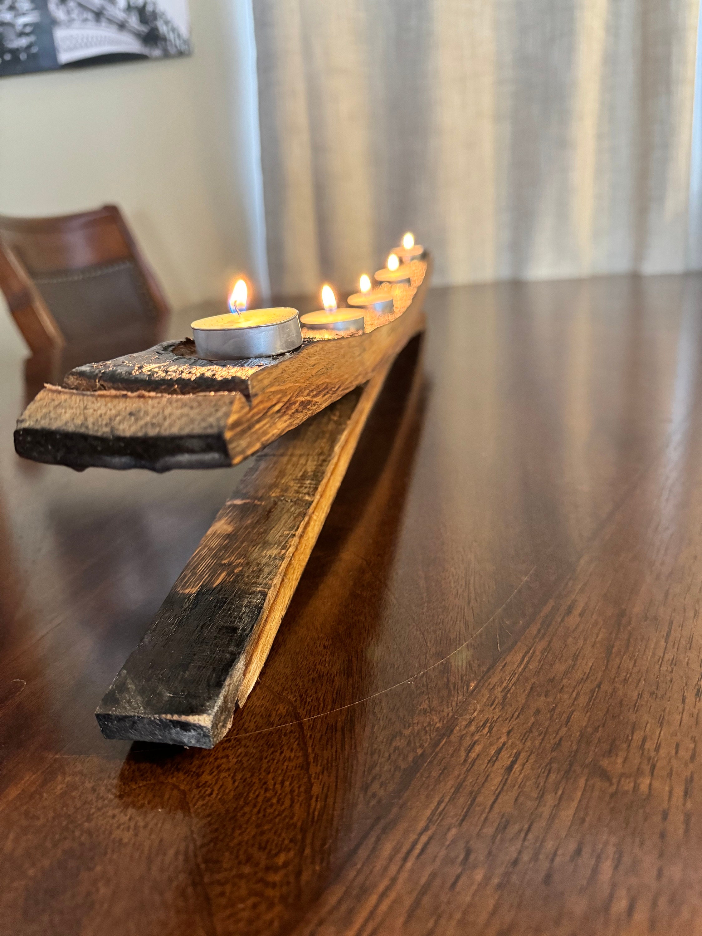 Barrel Stave Candle Holder Made With 2 Staves and Will Hold 5 Tea ...