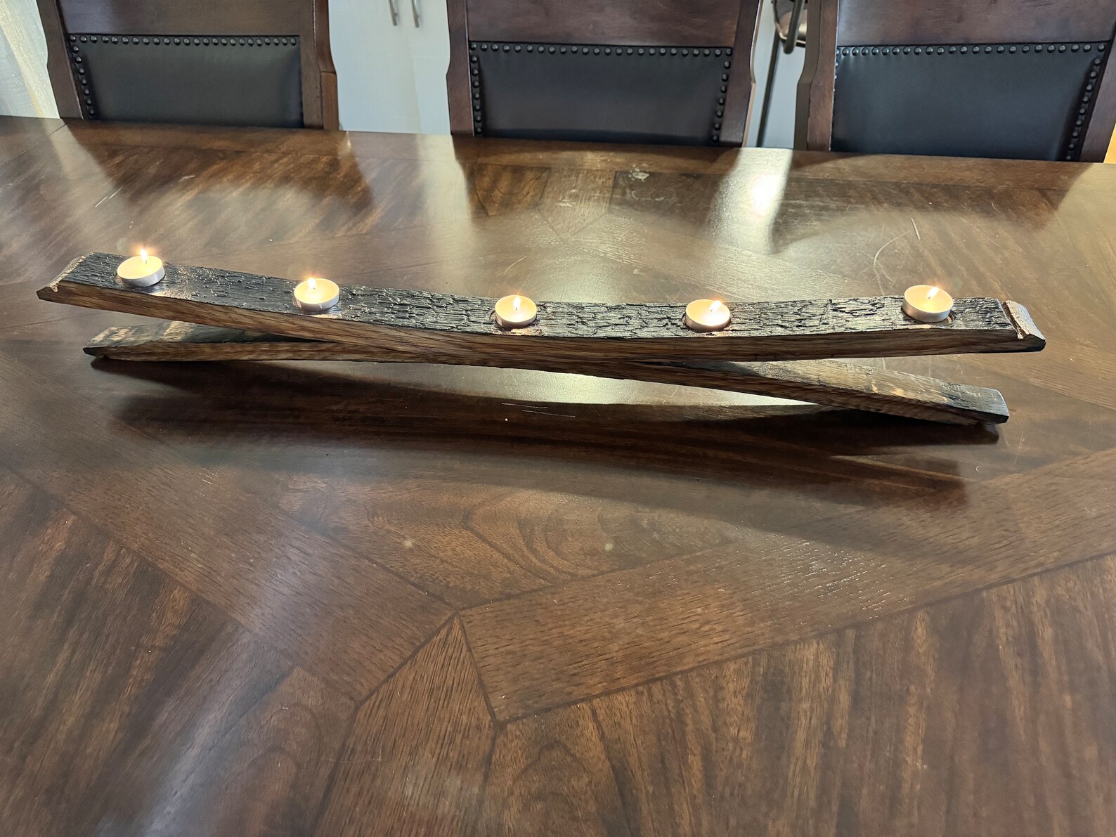 Barrel Stave Candle Holder Made With 2 Staves and Will Hold 5 Tea ...