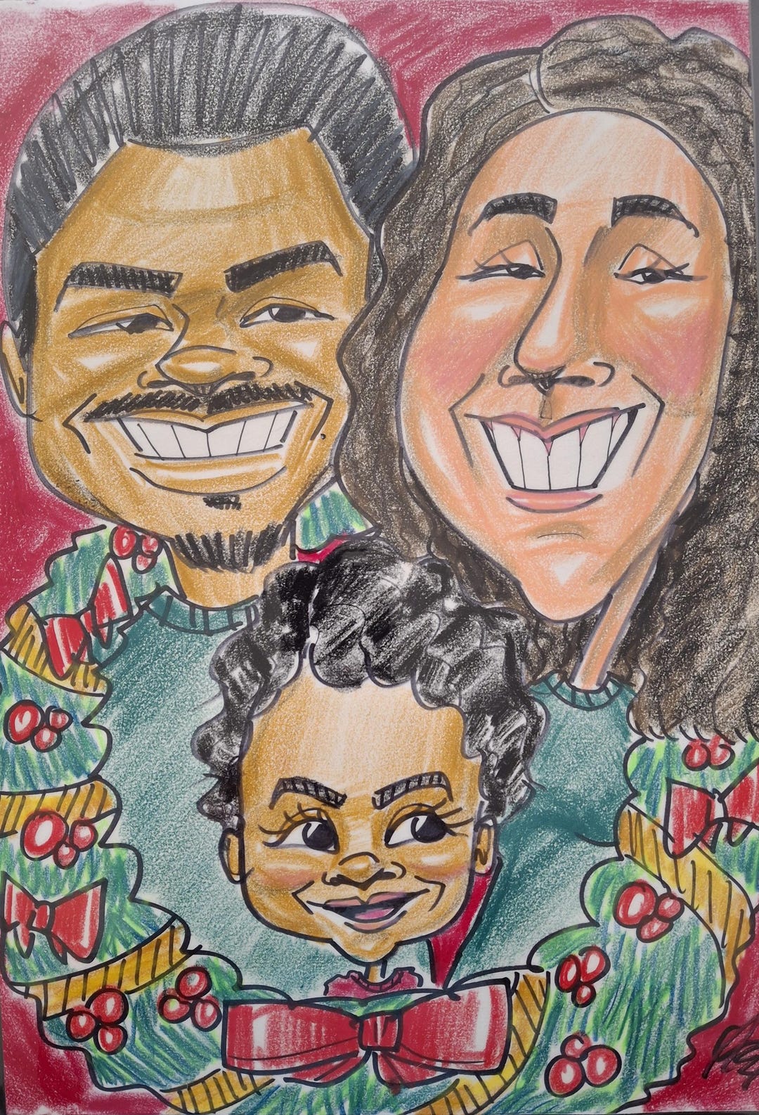 Hand Drawn Caricatures Portrait - Etsy