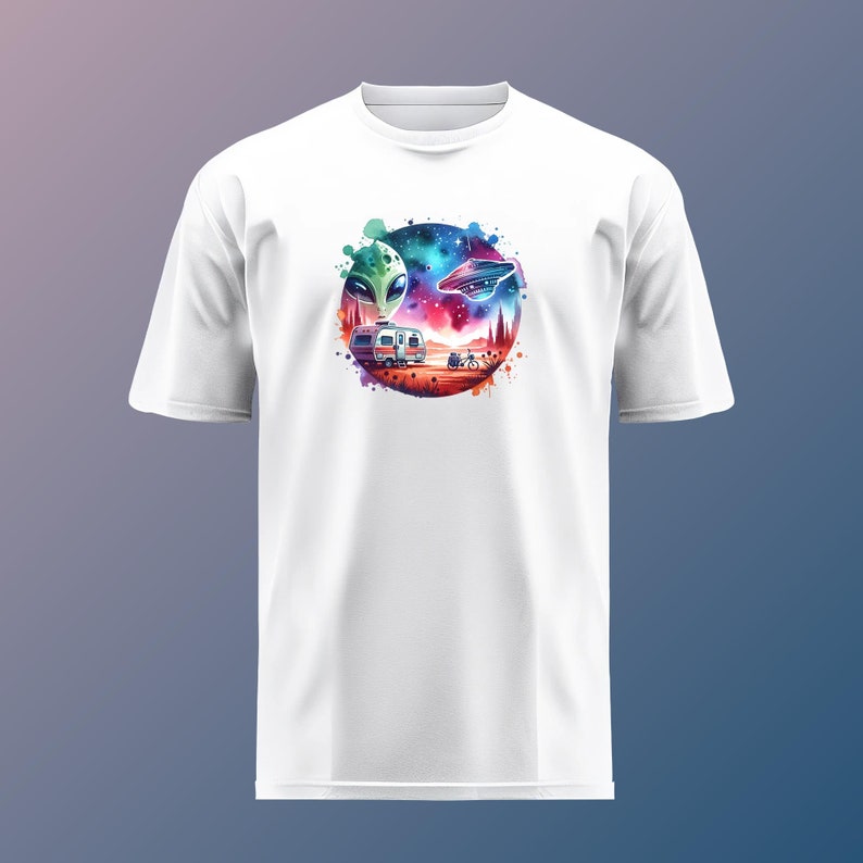 Clip Art Aliens Camping Futuristic Swamp Monster Spaceship Fishing a ...