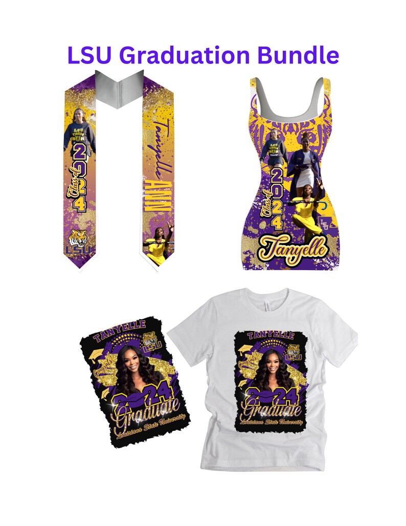 Editable Canva LSU Graduation Fan, 2024 LSU Grad Fan Can Be Edited to ...