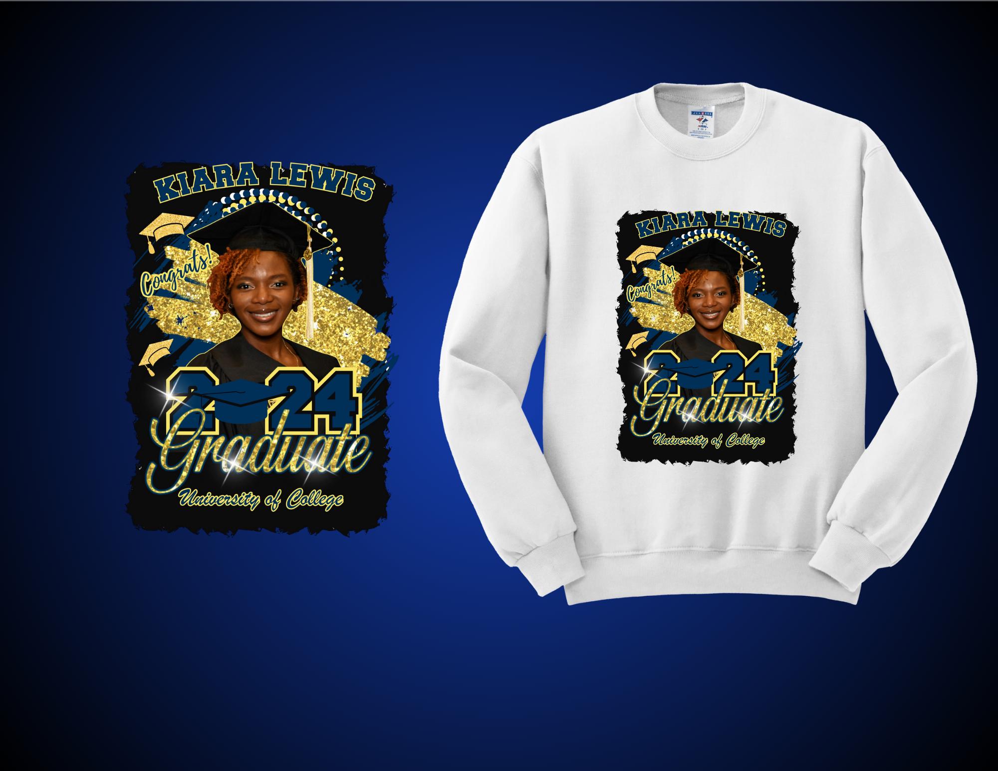 Editable Navy Blue and Gold Graduation Design. Great for Sublimation ...