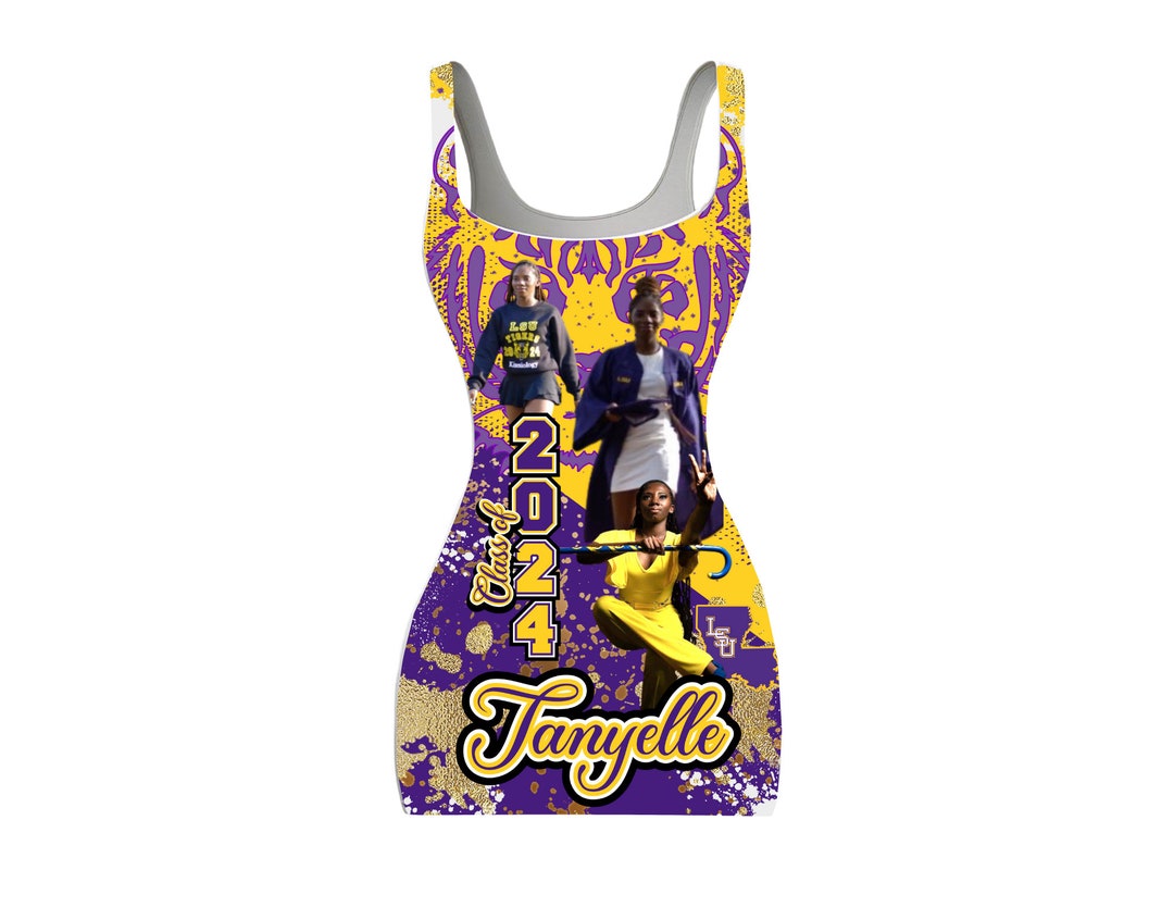 Canva LSU Editable Allover Graduation Dress Design, Great for ...
