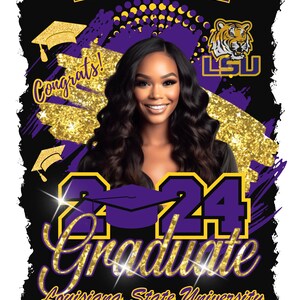 Editable Canva LSU Graduation Fan, 2024 LSU Grad Fan Can Be Edited to ...