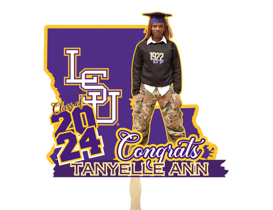 Editable Canva LSU Graduation Fan, 2024 LSU Grad Fan Can Be Edited to ...