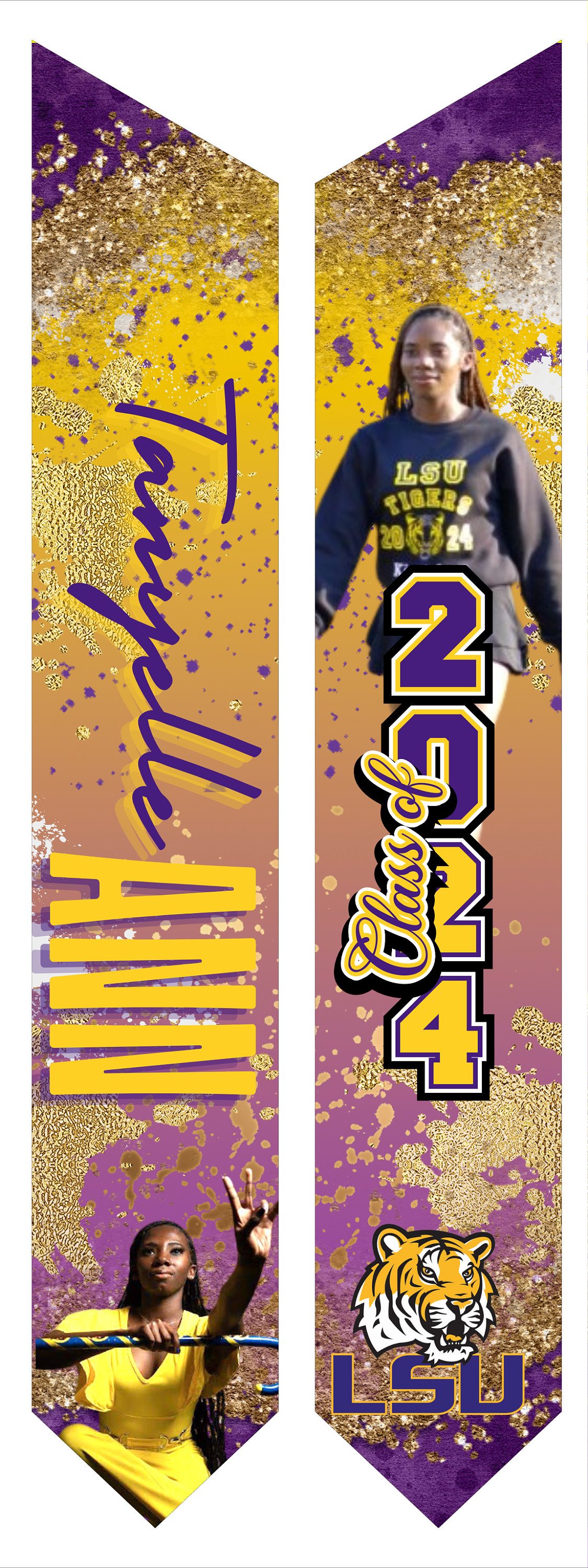 LSU Purple and Gold or Any Color, Editable in Canva, Class of 2024 ...