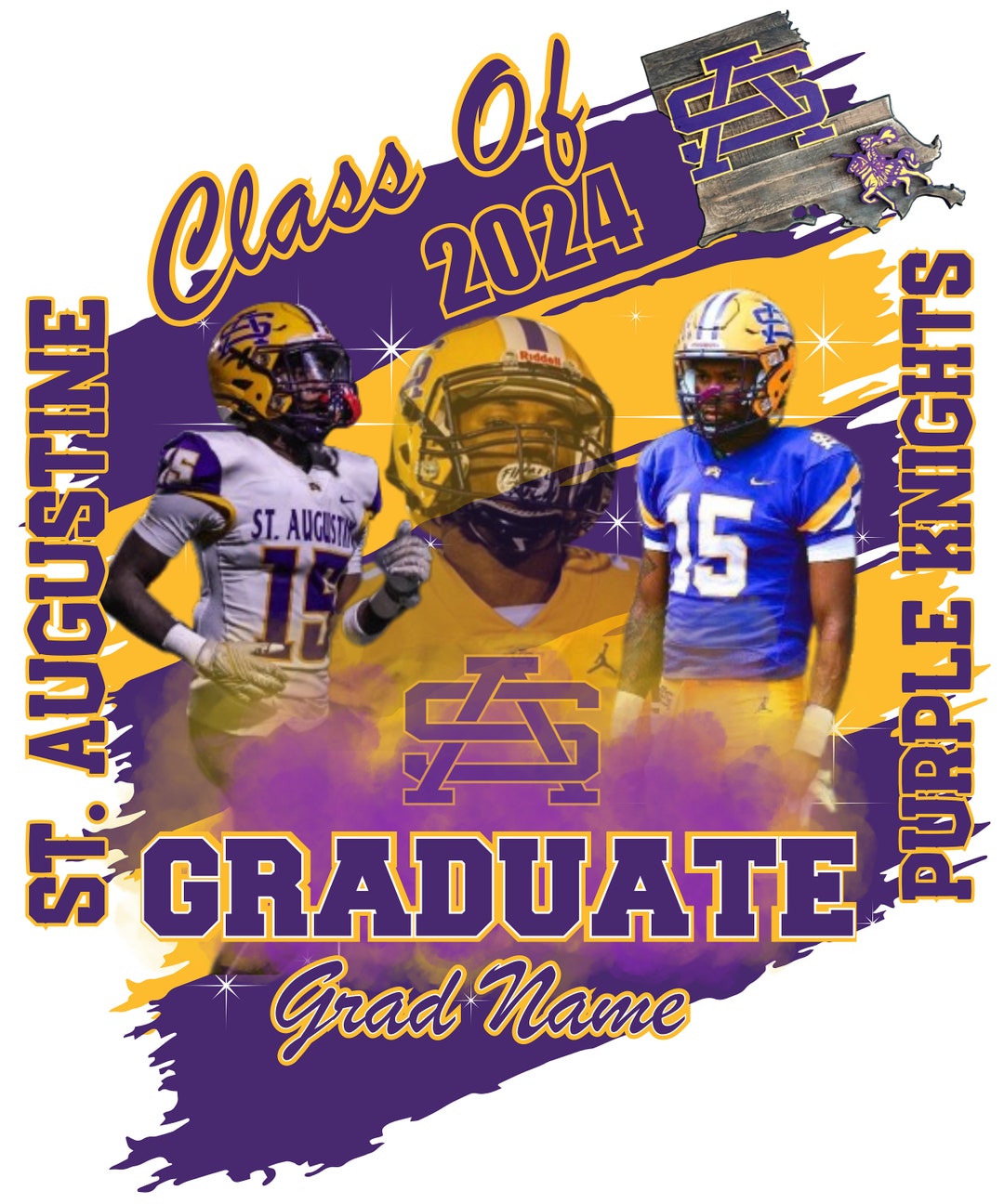 Canva Design, 9 St Augustine Purple Knights Editable Family Graduation ...