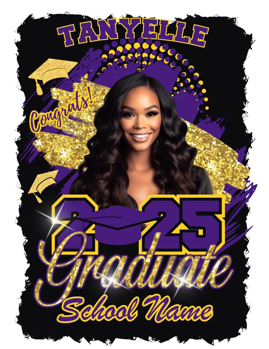Purple and Gold Graduation Design - Etsy