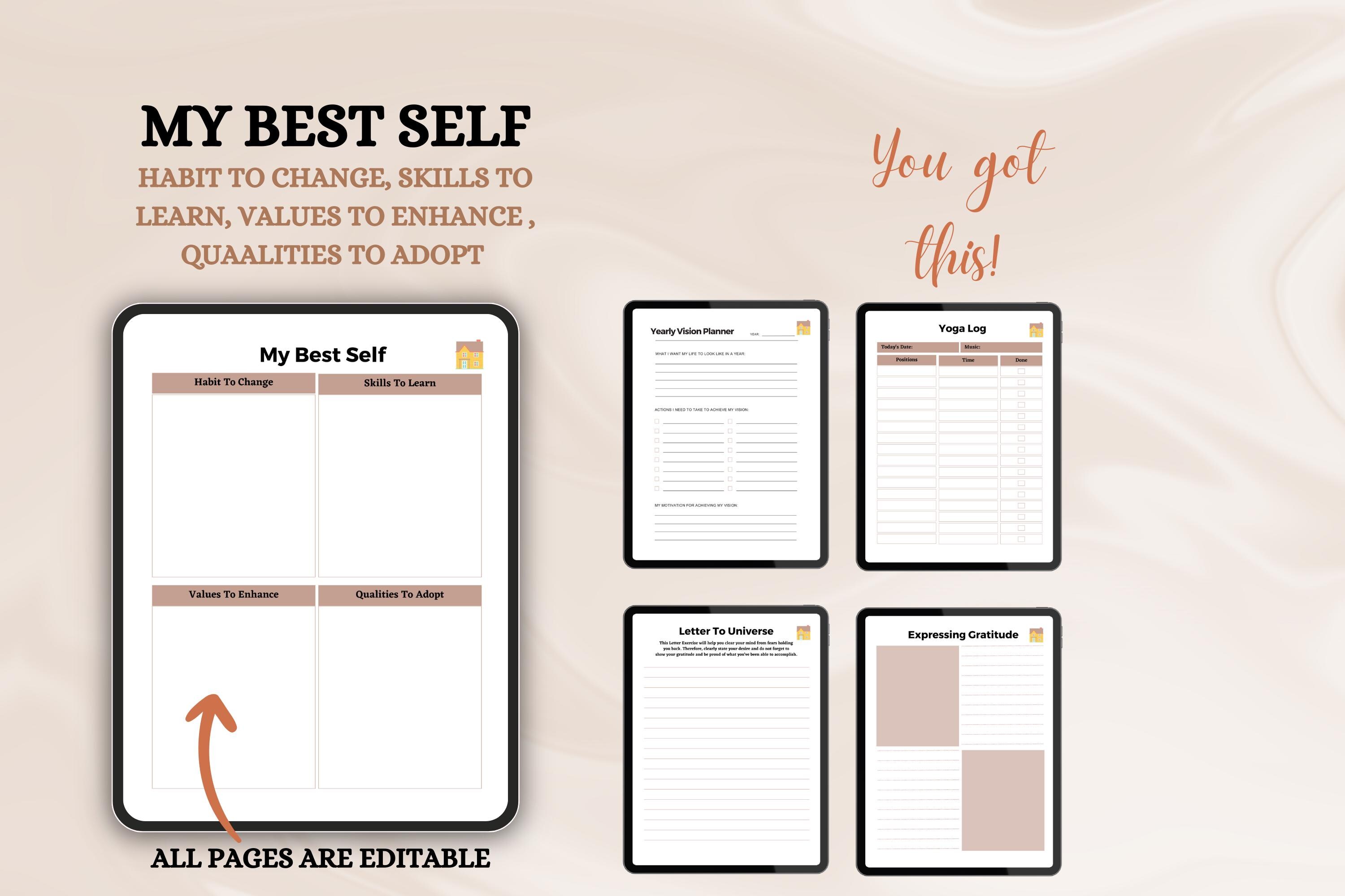 Digital Vision Board Planner, Printable Vision Board Kit, Goal Setting ...