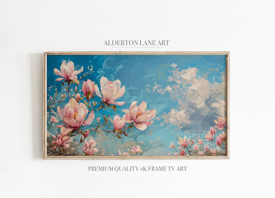 Spring Magnolia Oil Painting, Spring Flowers, Pastel Abstract Magnolia ...