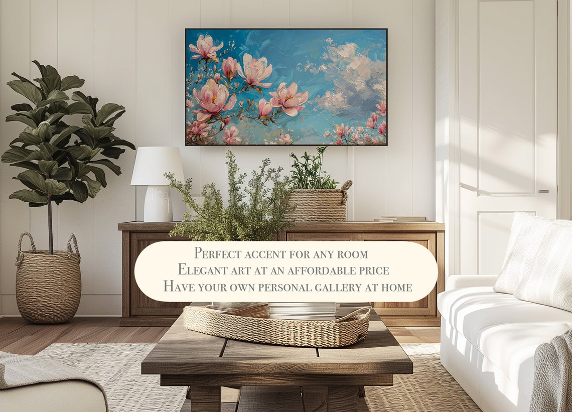 Spring Magnolia Oil Painting, Spring Flowers, Pastel Abstract Magnolia ...