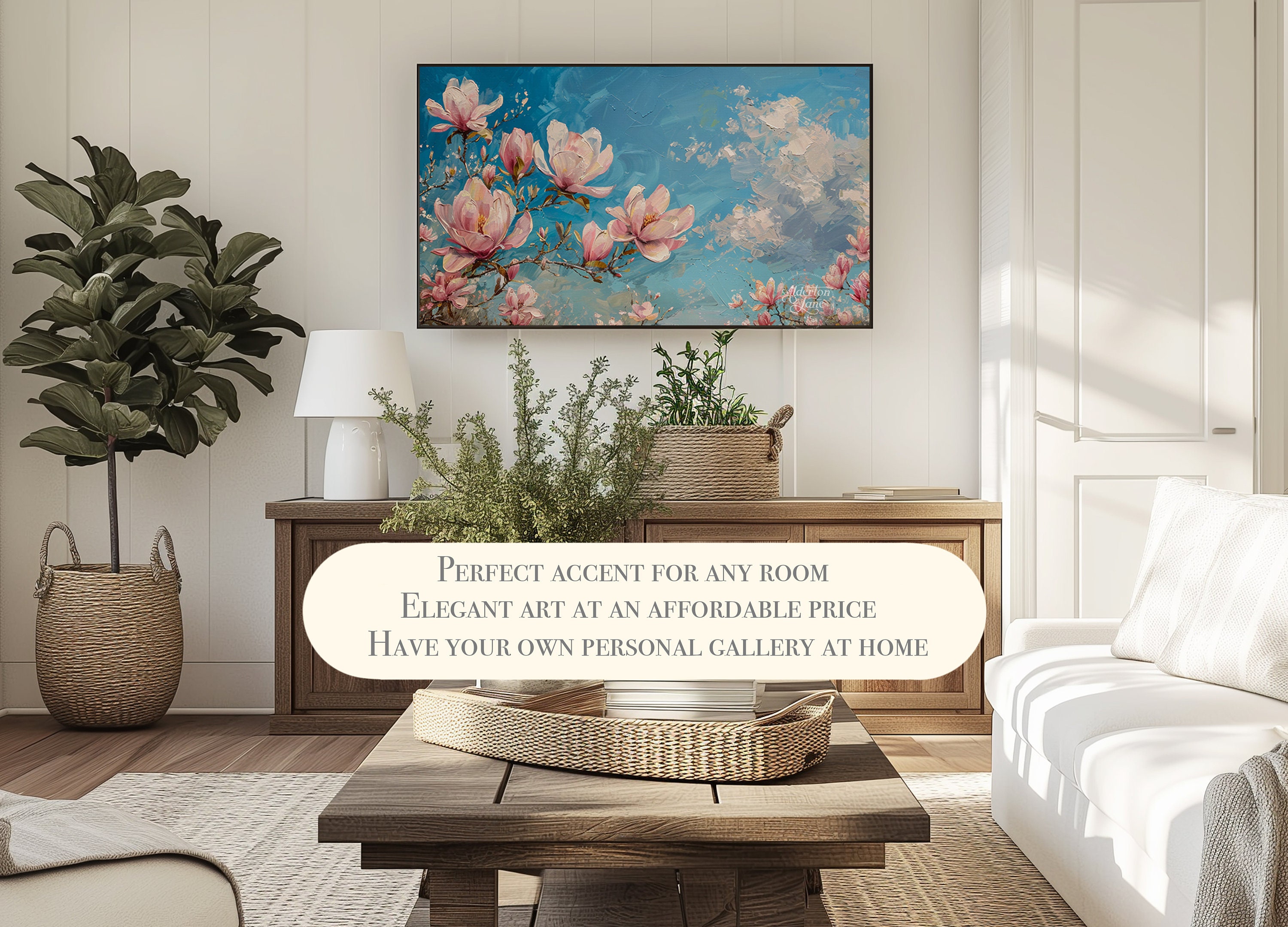 Spring Magnolia Oil Painting, Spring Flowers, Pastel Abstract Magnolia ...