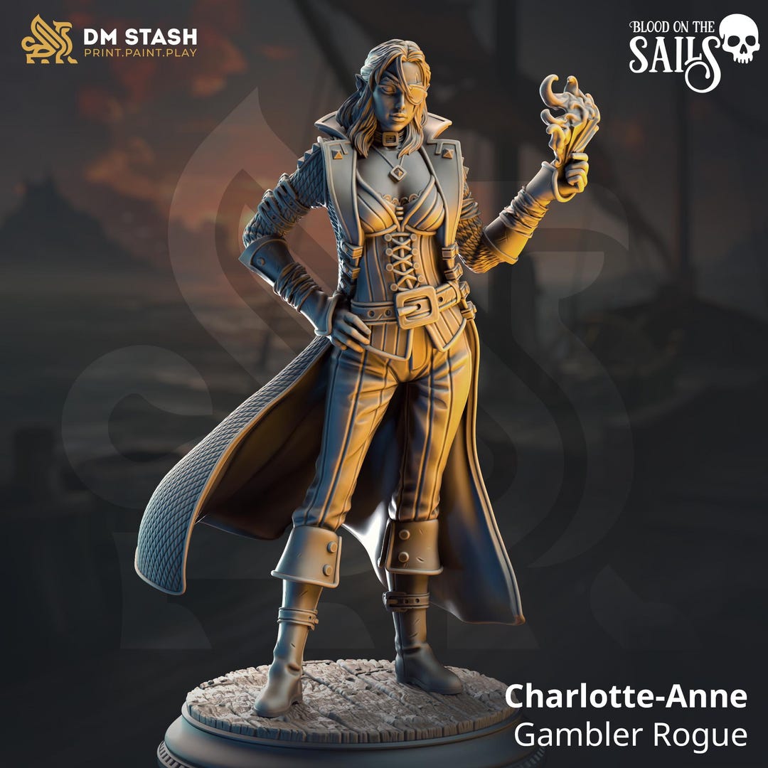 Charlotte Anne | Pirate Elf Rogue Mage NPC| 32mm / 28mm / 75mm | Ideal ...