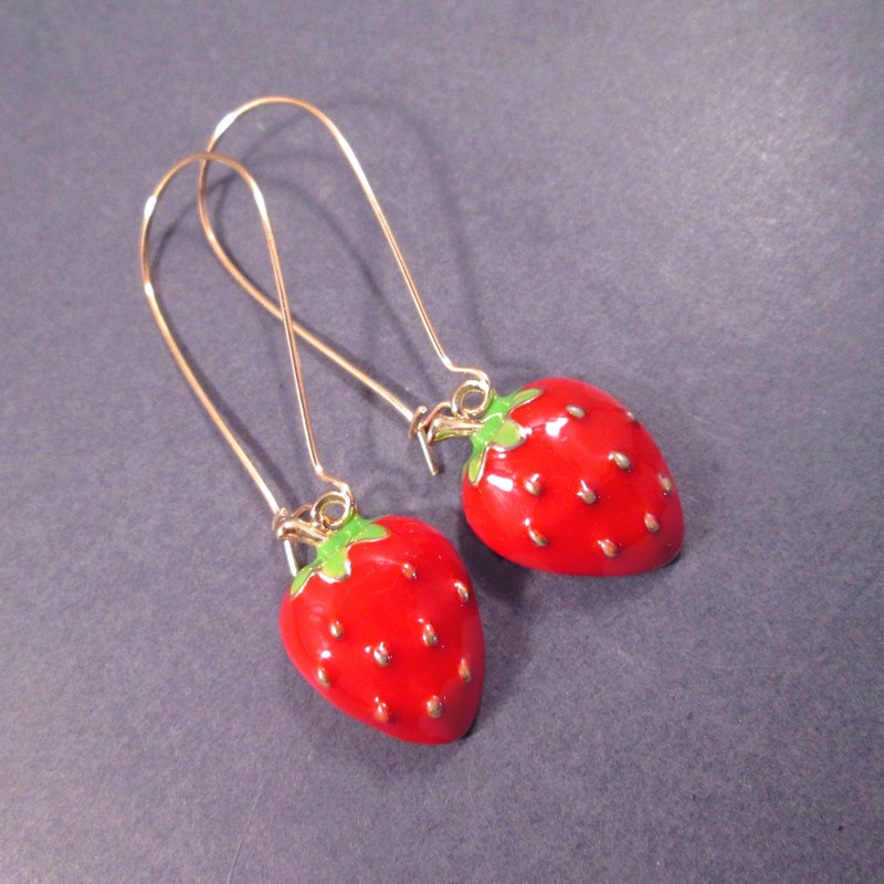 Strawberry Earrings - Etsy