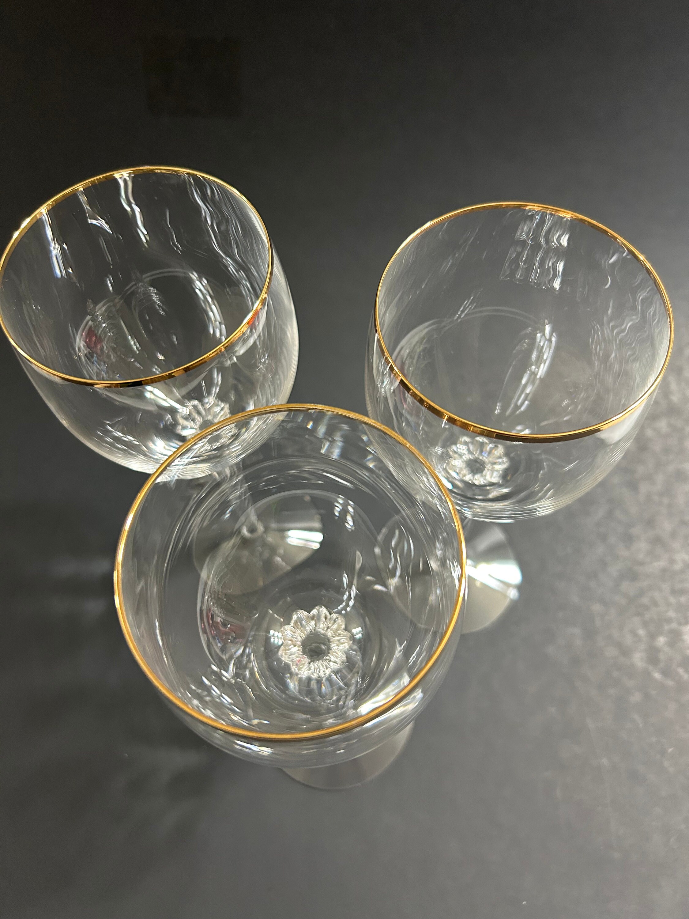4 Lenox USA Crystal Wine Glasses Gold Rim Twisted Stem Blown Glass - Etsy
