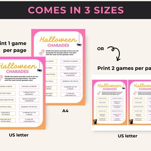 Printable Halloween Charades Game | Halloween Themed Activity ...