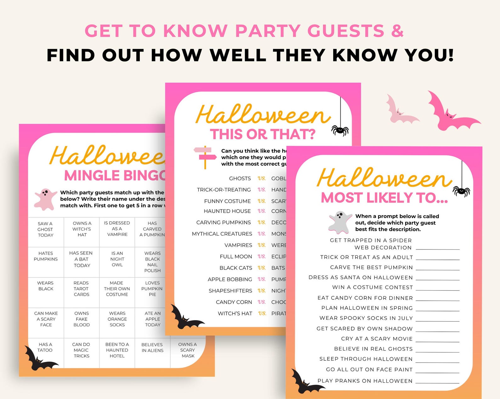 Printable Halloween Party Games Bundle for Kids, Teens and Adults ...