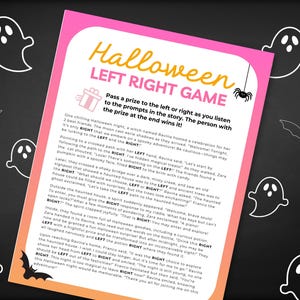 Printable Halloween Left Right Party Game | Halloween Themed Activity ...