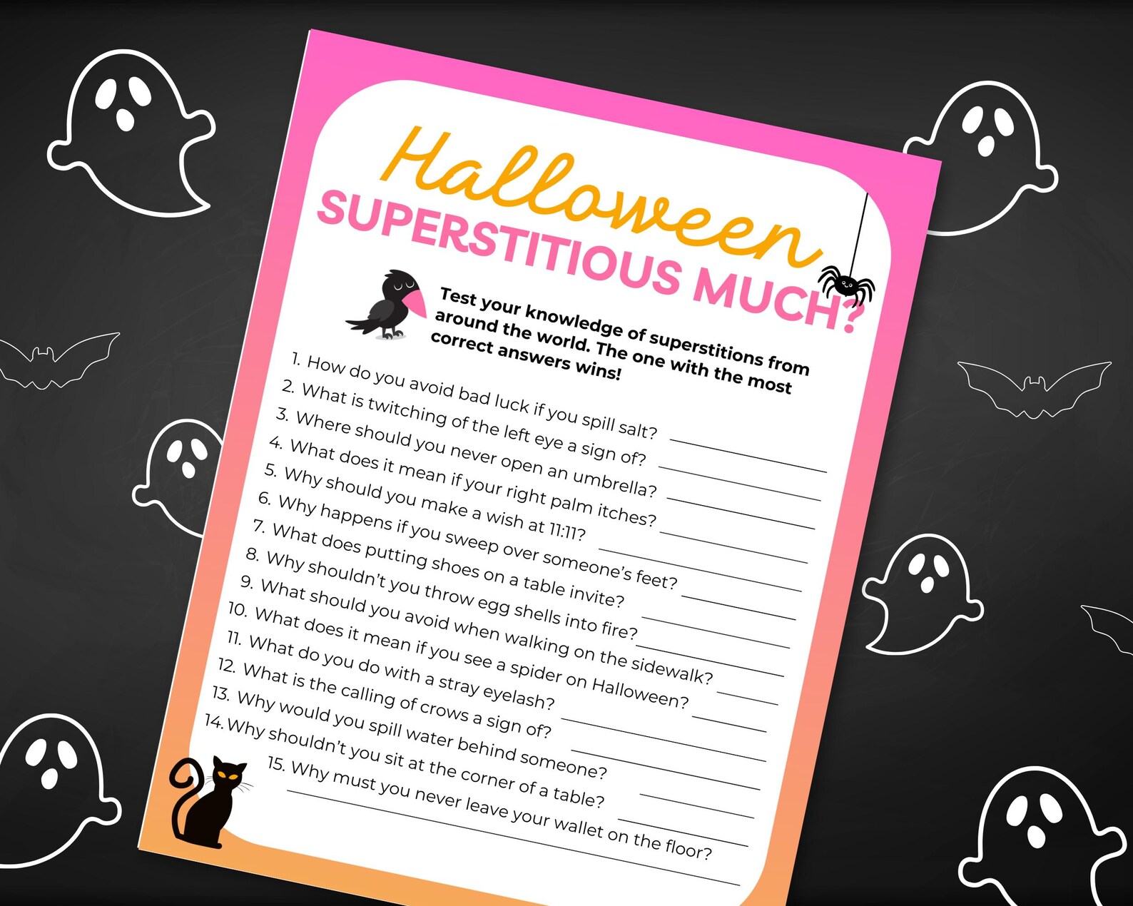 Printable Halloween Superstition Trivia Game With Answers | How ...