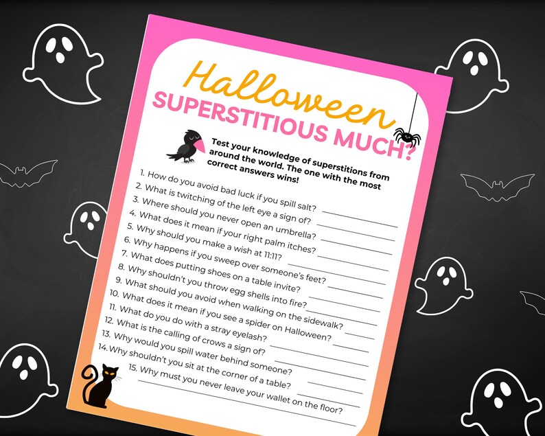 Printable Halloween Superstition Trivia Game With Answers | How ...