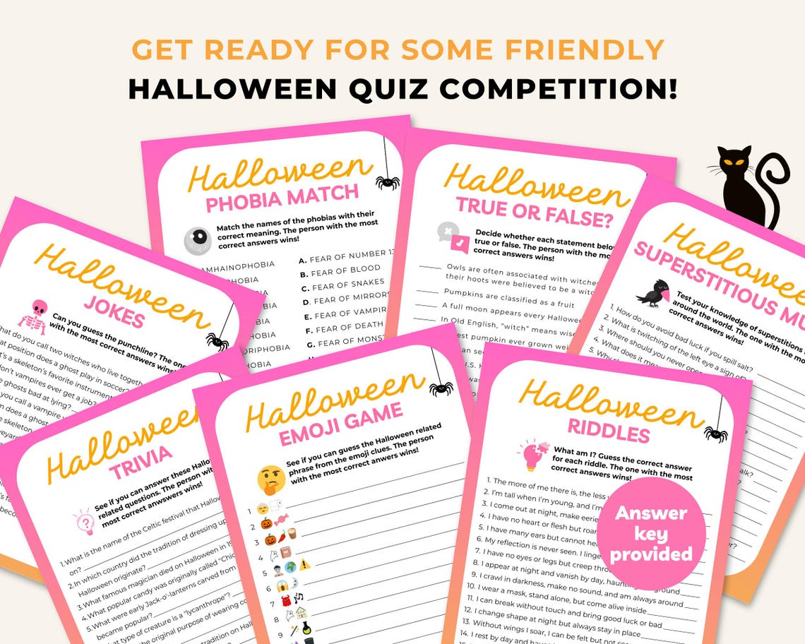 Printable Halloween Party Games Bundle for Kids, Teens and Adults ...