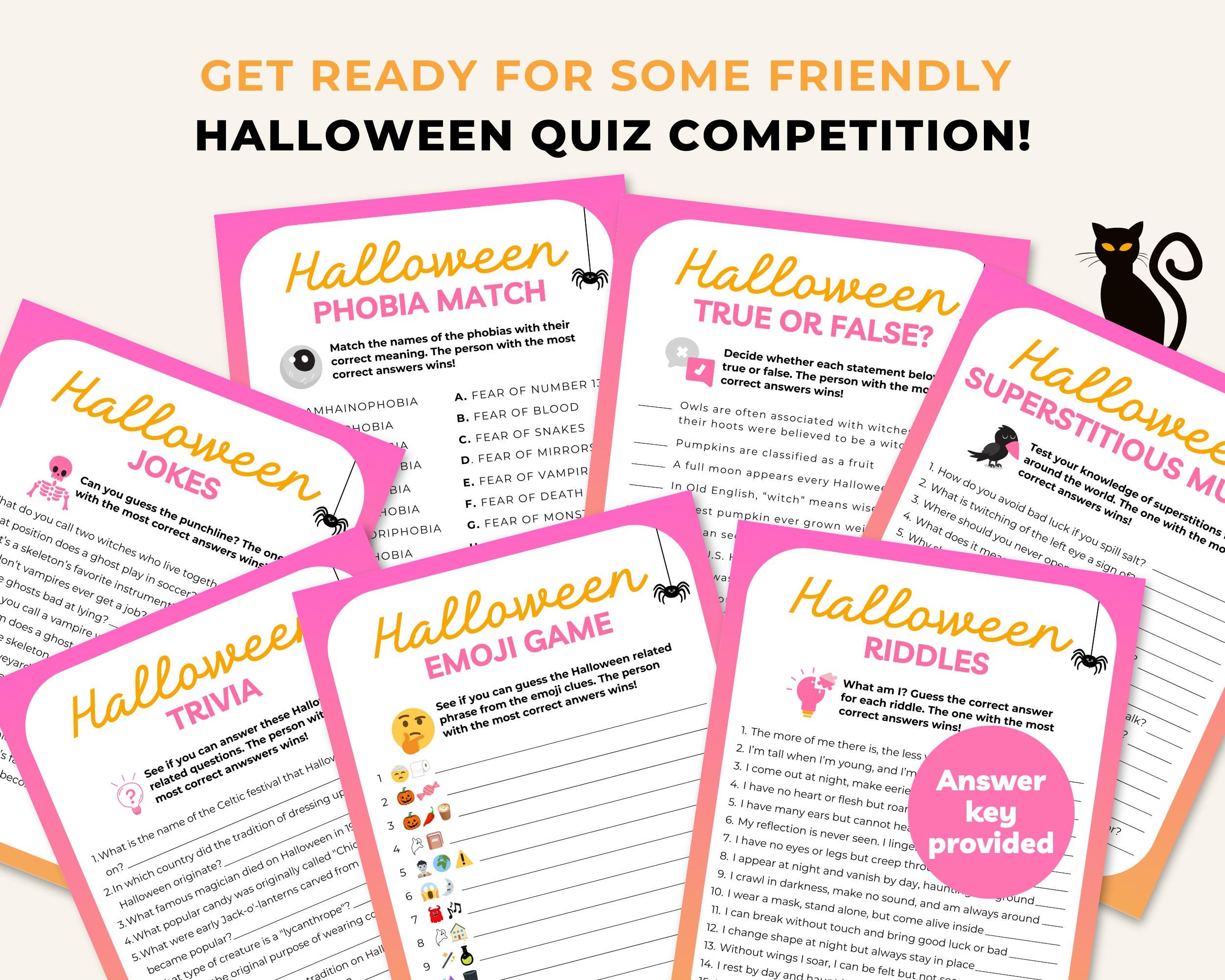 Printable Halloween Party Games Bundle for Kids, Teens and Adults ...