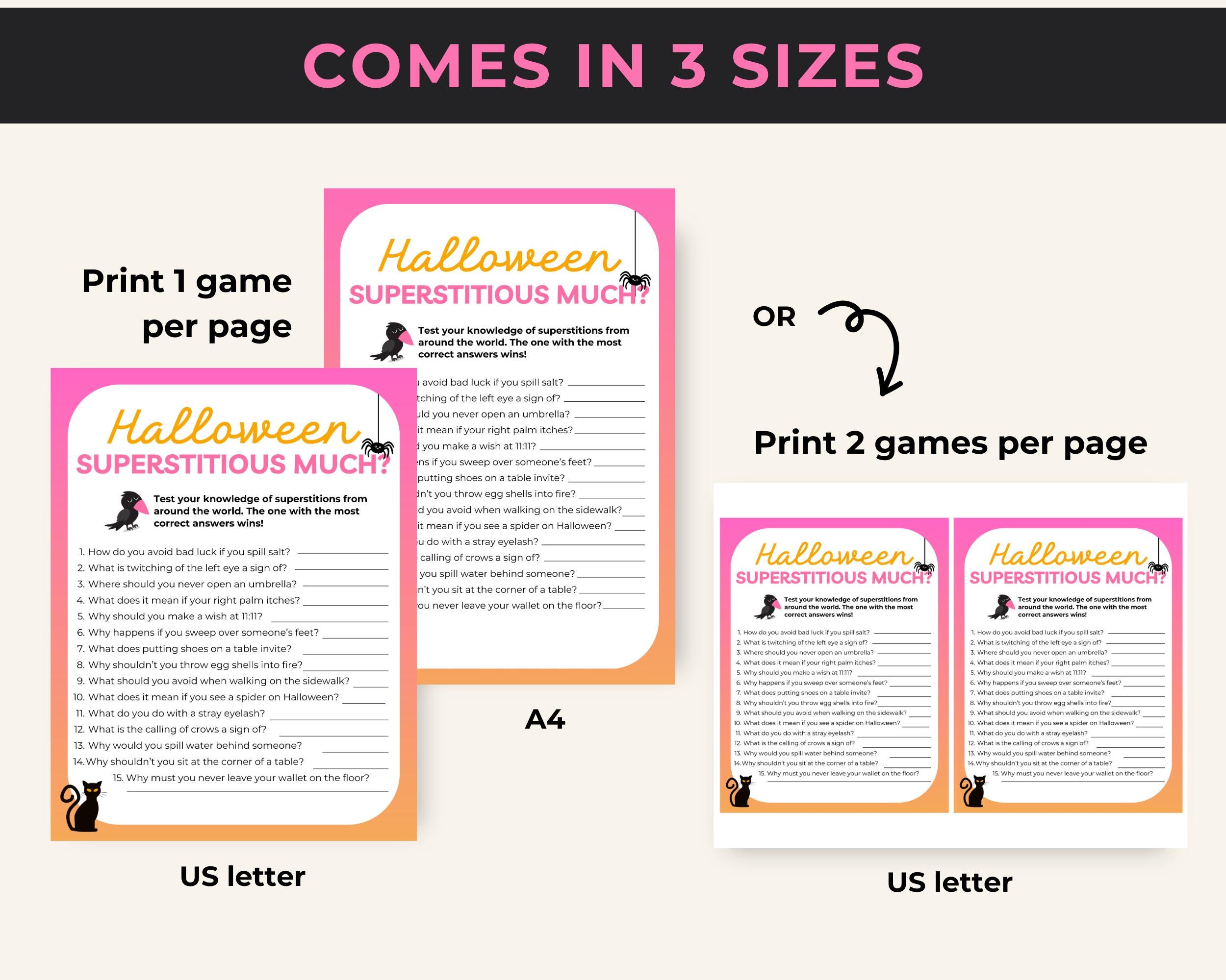 Printable Halloween Superstition Trivia Game With Answers | How ...