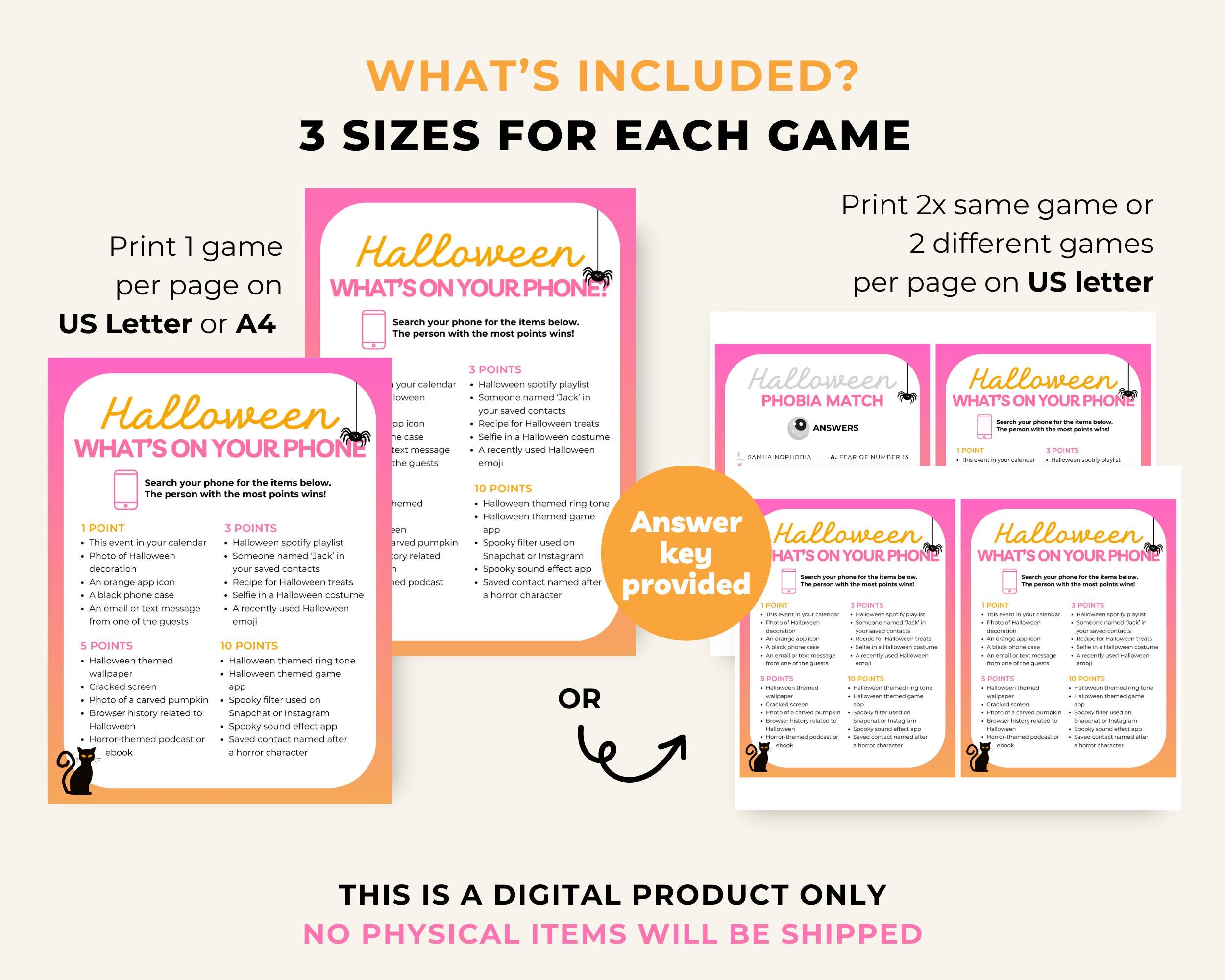 Printable Halloween Party Games Bundle for Kids, Teens and Adults ...