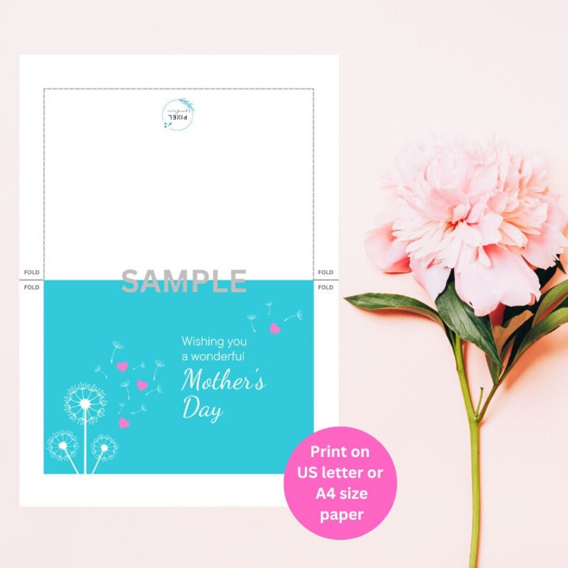 Printable Dandelion Mother's Day Card - Sweet Wishes for Mom and ...