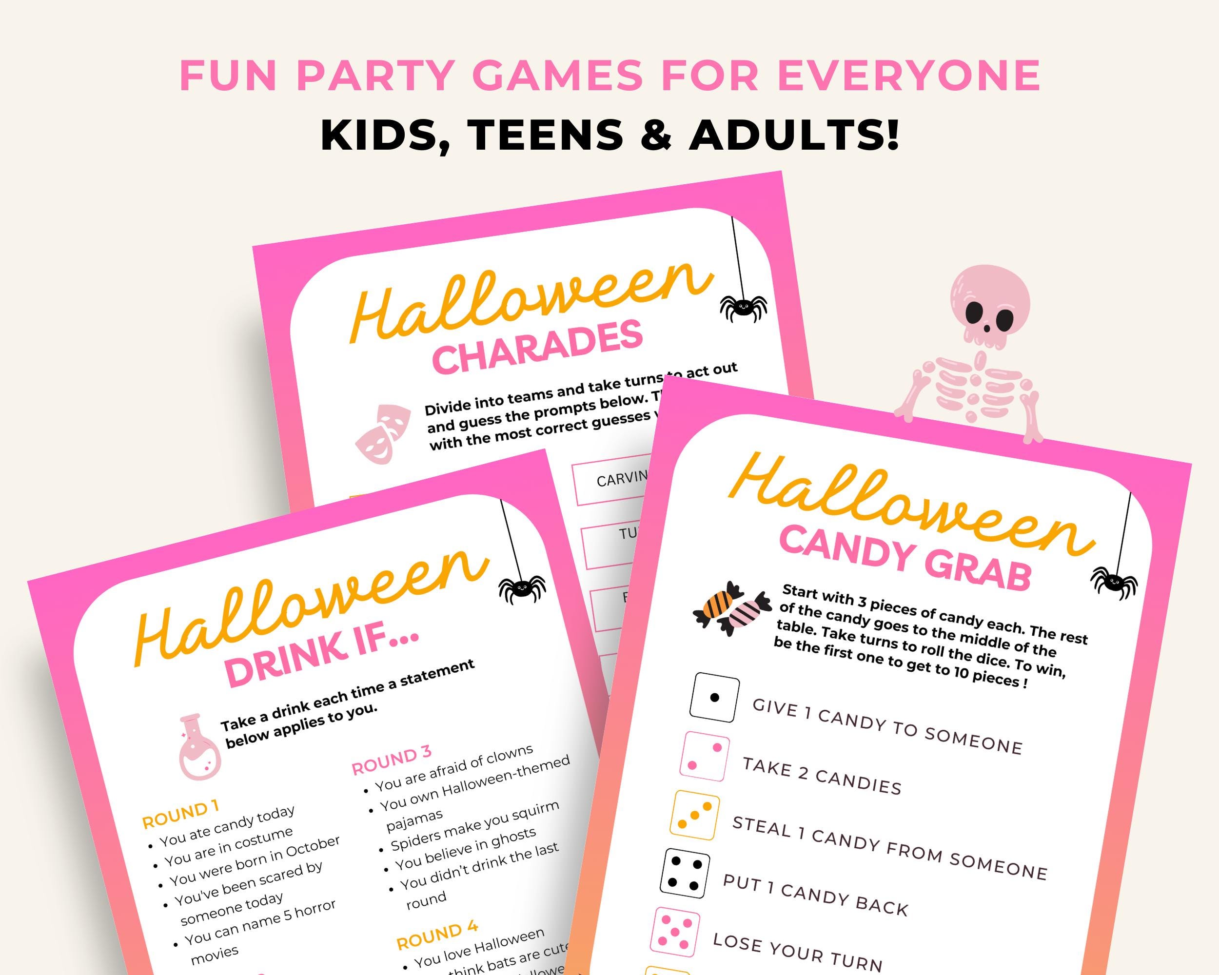 Printable Halloween Party Games Bundle for Kids, Teens and Adults ...