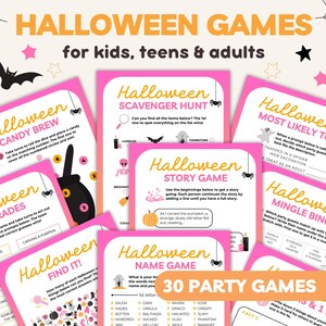 Printable Halloween Party Games Bundle for Kids, Teens and Adults ...