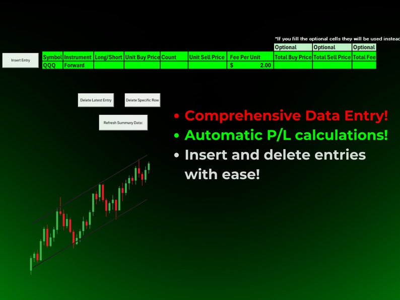 Excel Day Trading Planner. Log Your Trades With Forwards, Forex ...