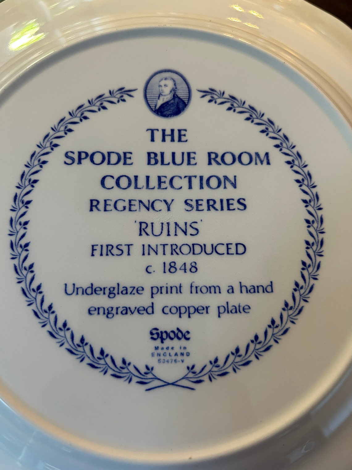 Spode Blue Room Collection Regency Series 'ruins' Plate - Etsy