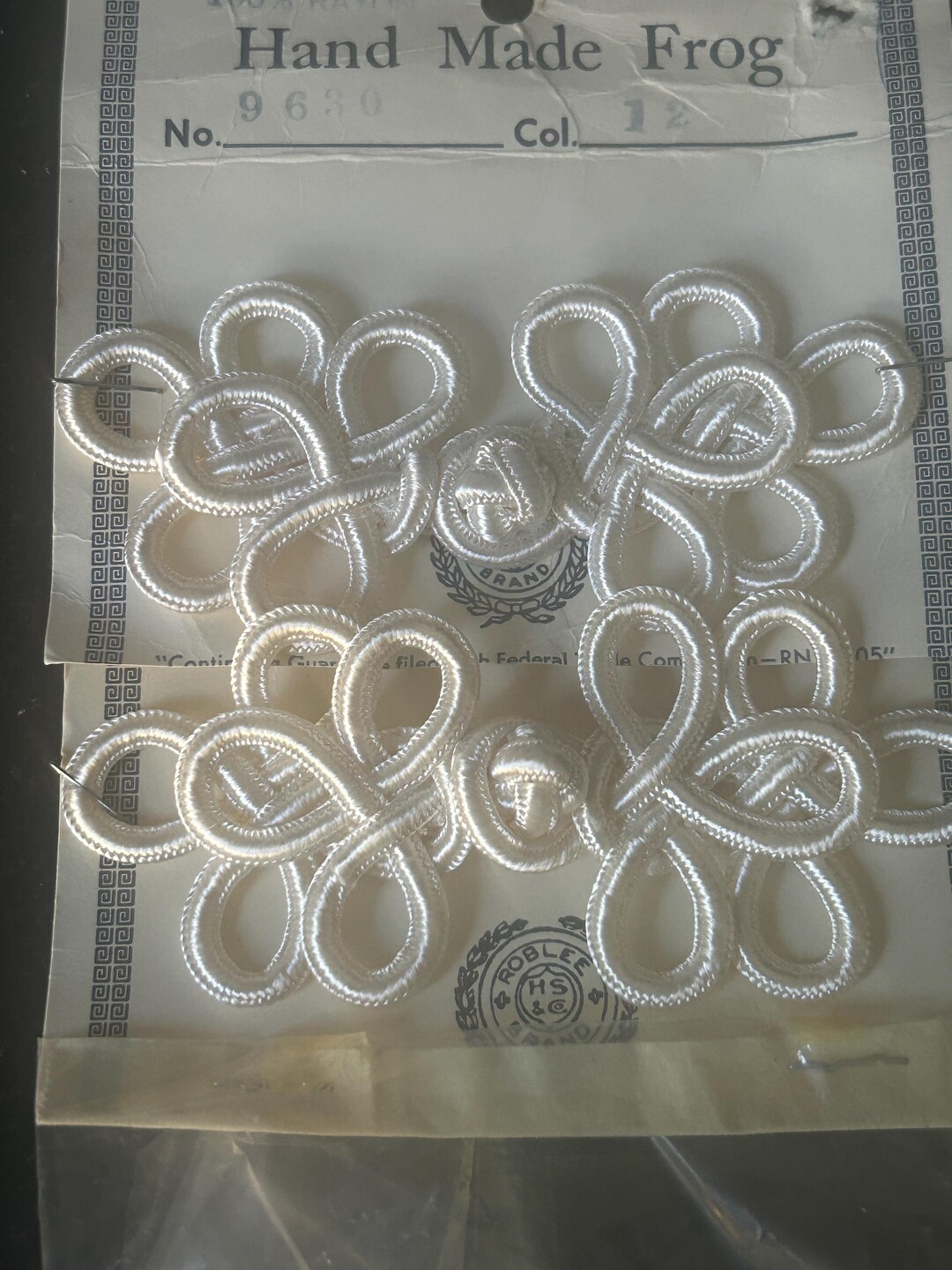 Pair of Vintage Rayon Matching Frog Fasteners - Etsy