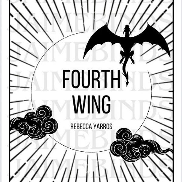 Fourth Wing Bookbinding Cover Design SVG Files, Vinyl Book Cover Design ...
