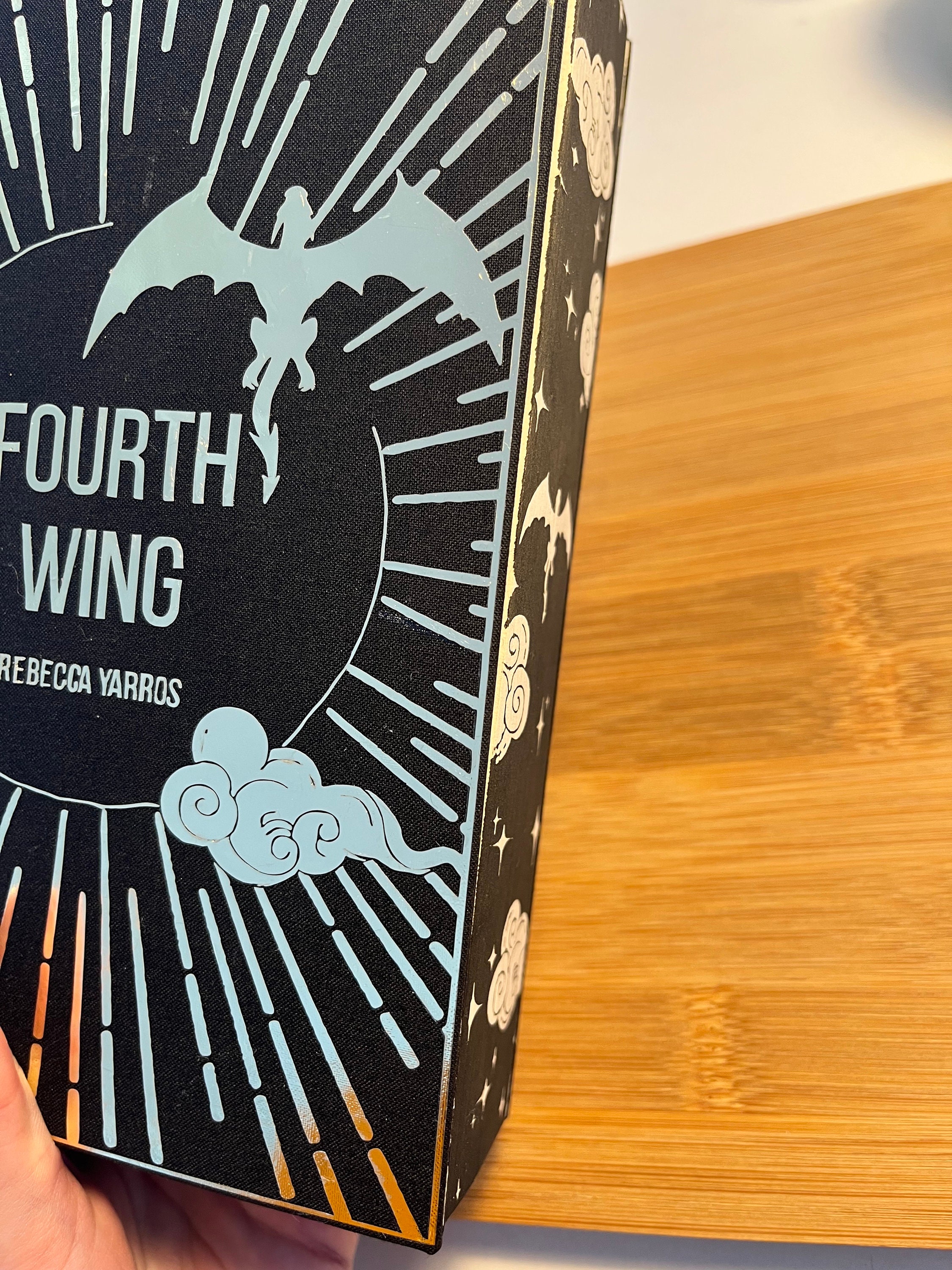 Fourth Wing Rebecca Yarros Rebind With Painted Edges Special Edition With Bookmark Charm - Etsy