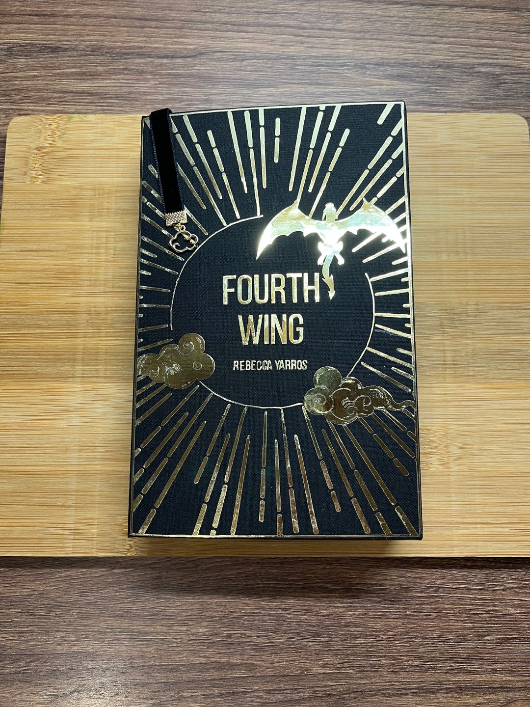 Fourth Wing Rebecca Yarros Rebind With Painted Edges Special Edition With Bookmark Charm - Etsy