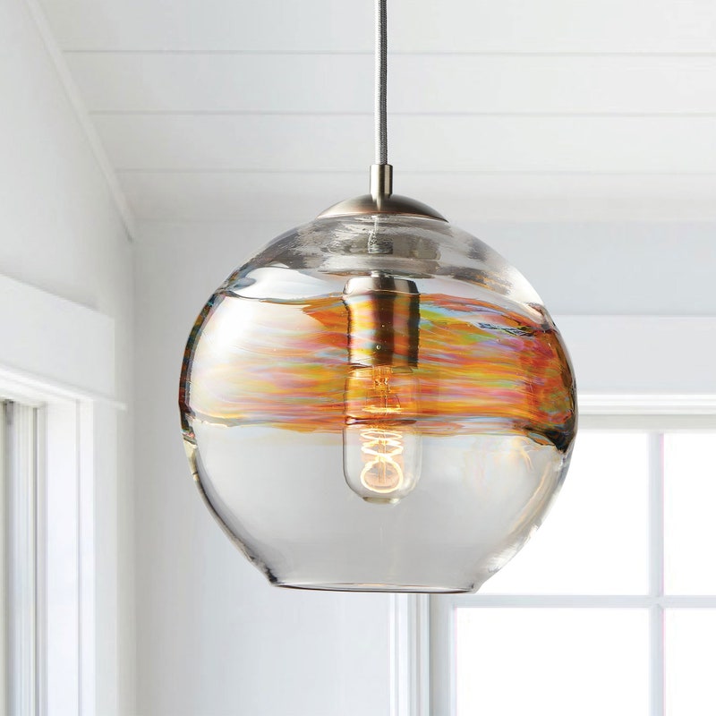 Blown Glass Pendant Light - Etsy