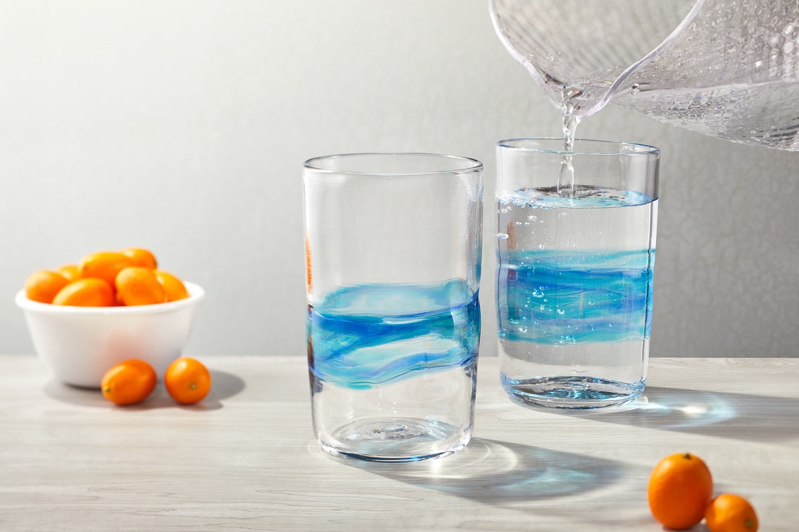 Glass Pint Glasses Hand Blown Water Glasses Bar and - Etsy