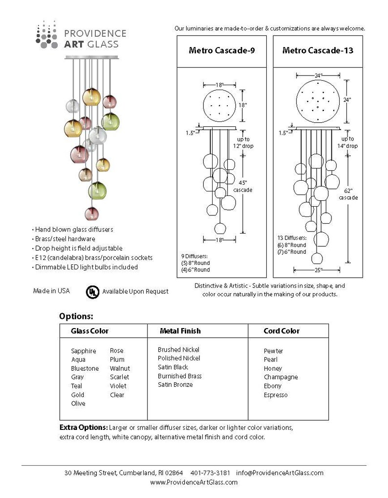 Cascading Metro Chandelier. Blown Glass Stairway Lighting - Etsy