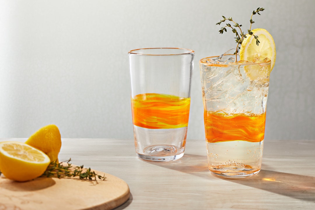 Glass Pint Glasses Hand Blown Water Glasses Bar and - Etsy