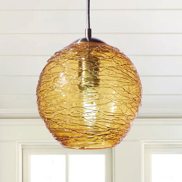 Blown Glass Pendant Light - Etsy