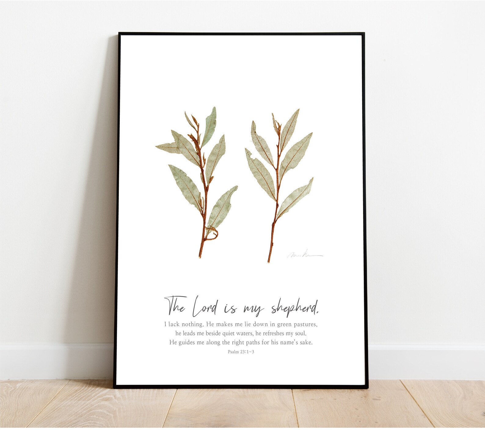 Psalm 23:1-3 the Lord is My Shepherd, Modern Minimal Bible Verse Wall ...