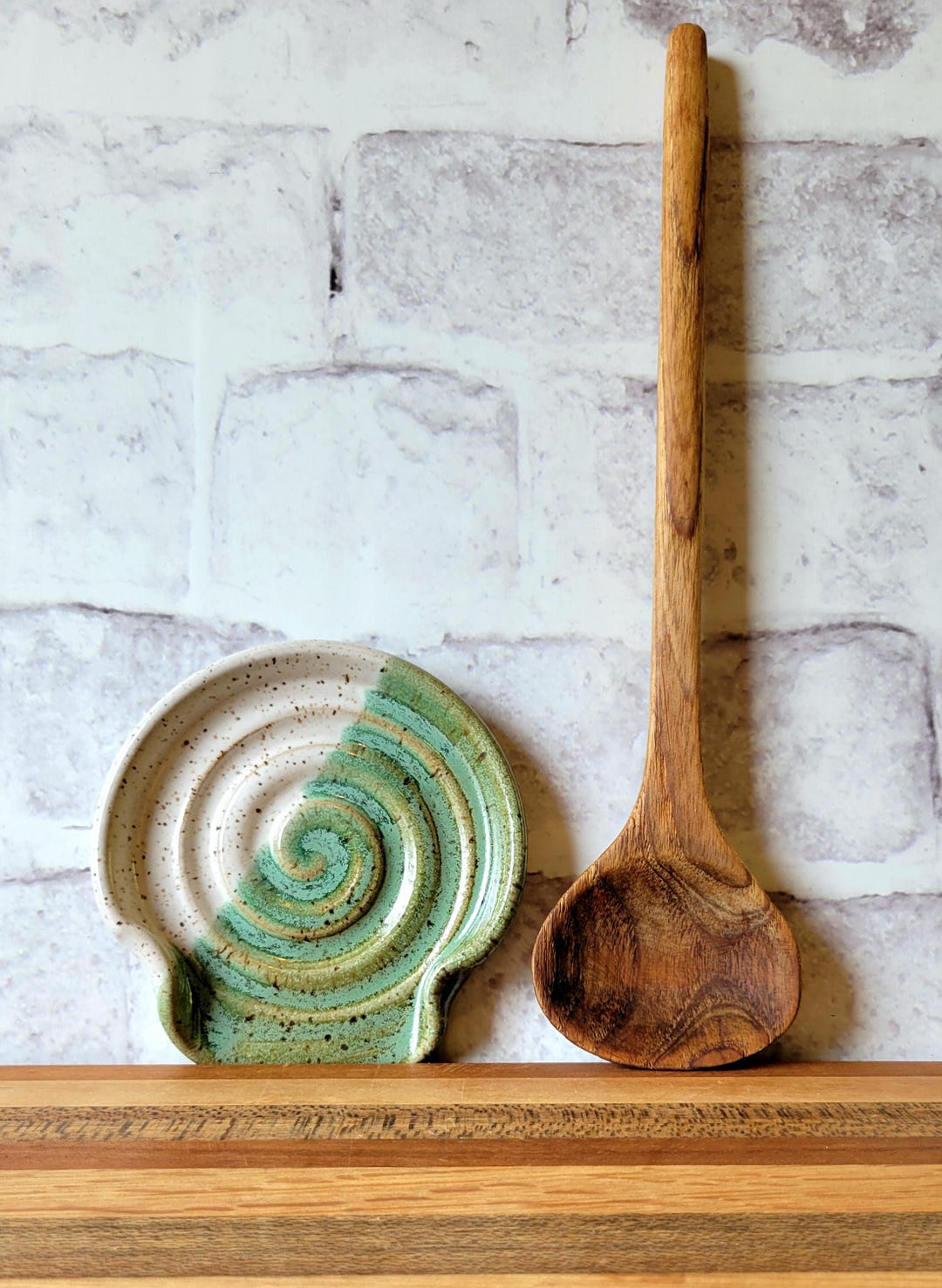 Spoon Rest in Bamboo Green & Vanilla White - Etsy