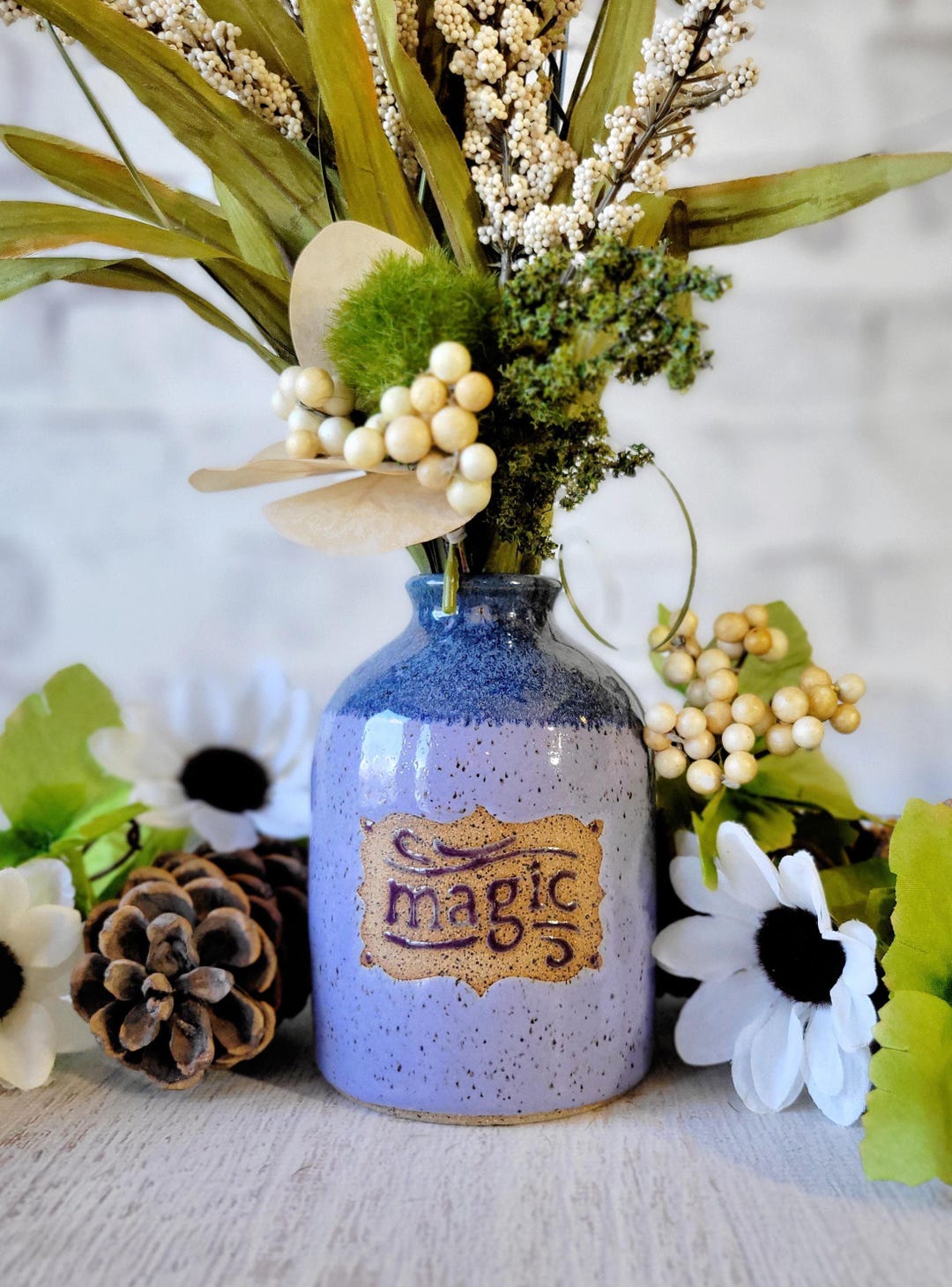 Cute Magic Vase - Whiskey Jug Style Vase in Purple - Purple Pottery ...