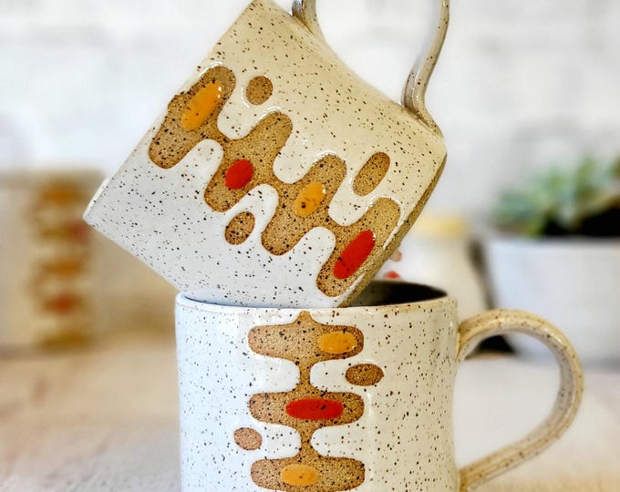 Mid Century Soup Mug - Handmade Pottery Mug - Colorful Mug - Modern Mug ...